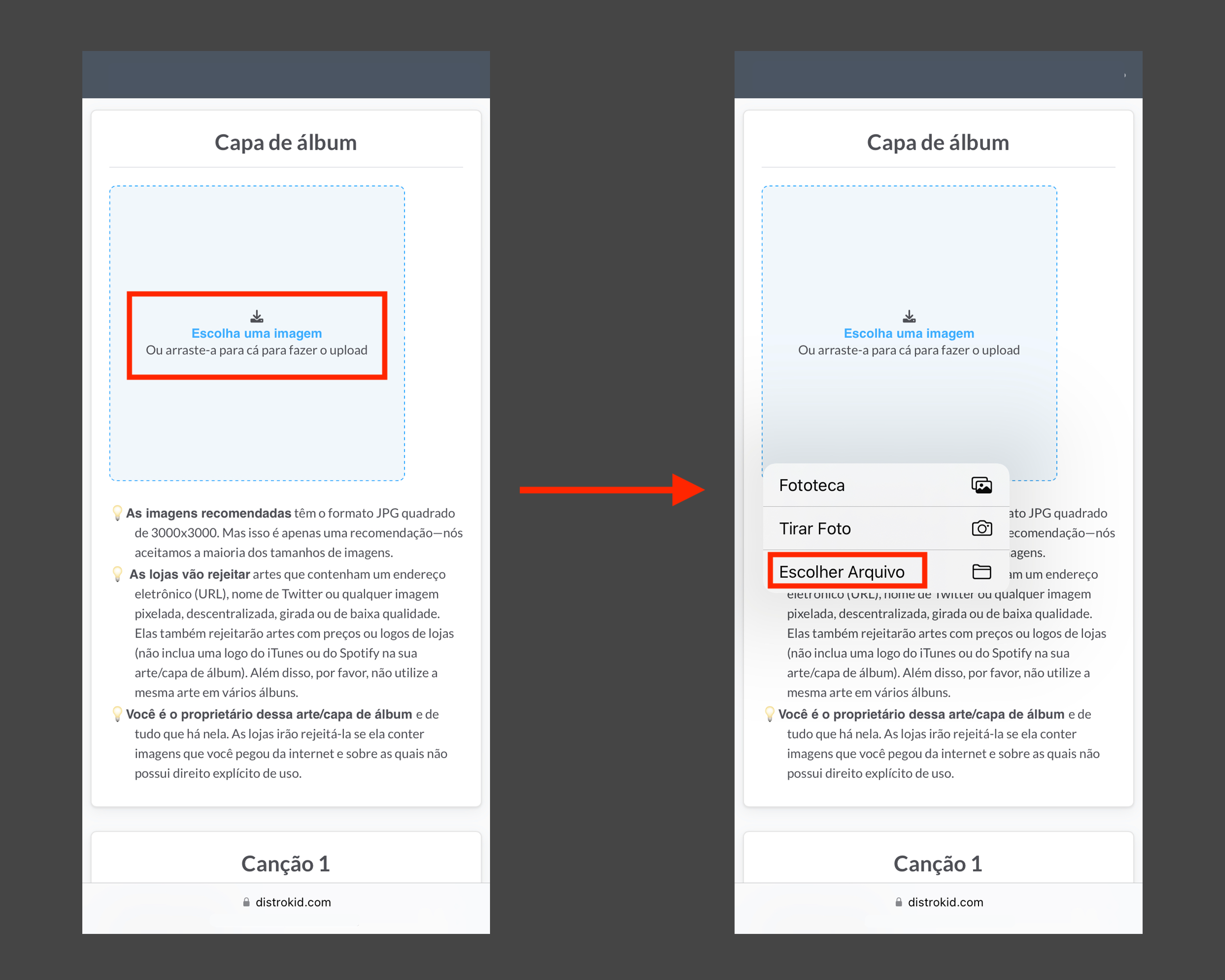 Fazendo upload – Central de ajuda do DistroKid