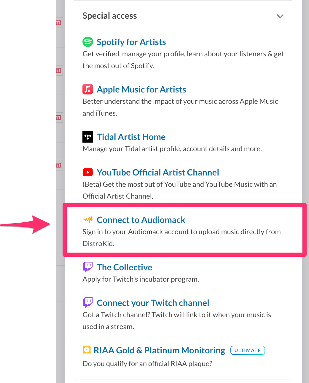 How to Disconnect (and Re-Connect) Your Audiomack Account – DistroKid ...