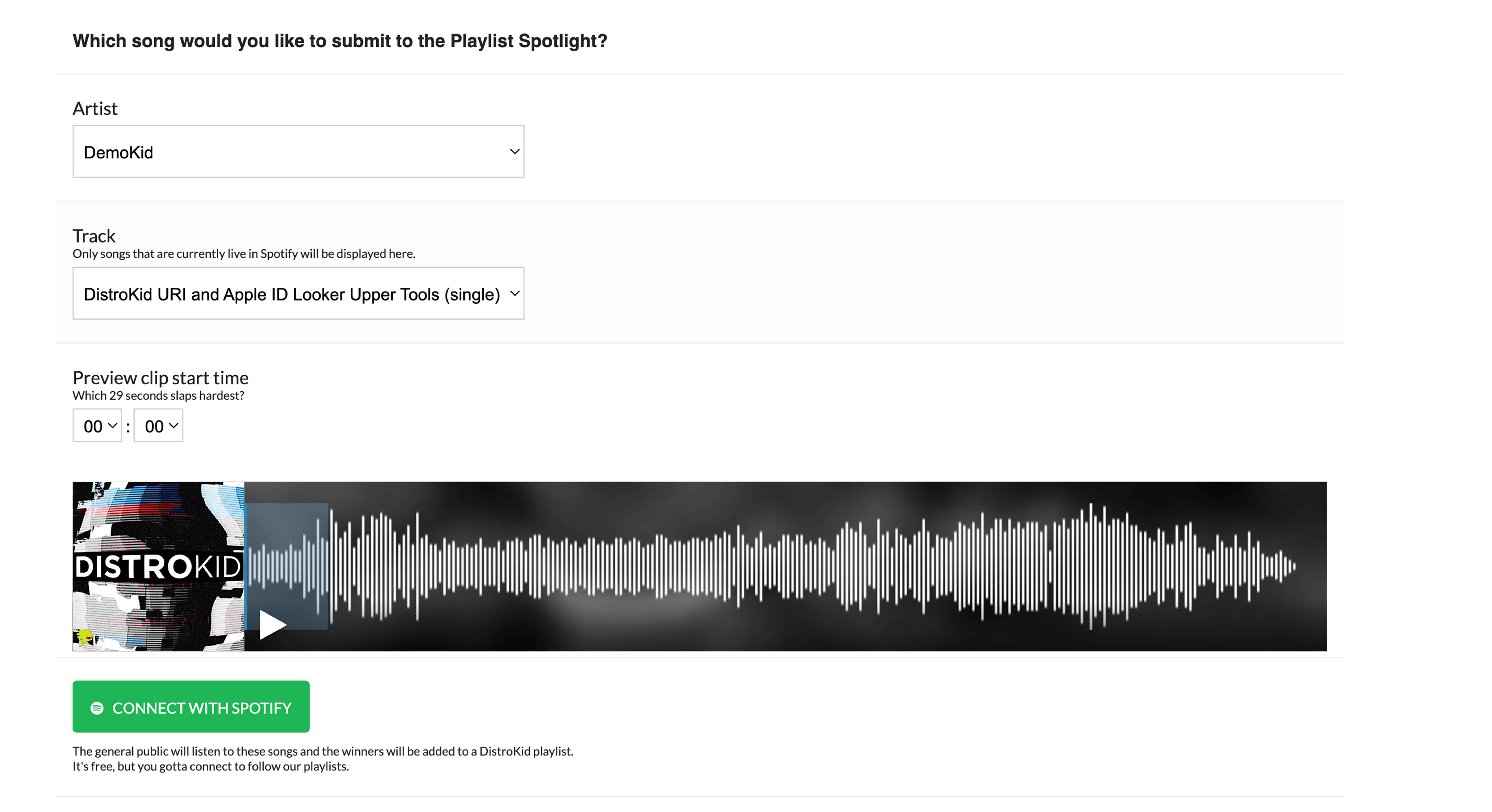 Aggiungere il tuo brano alla Playlist Spotlight di DistroKid – Centro Assistenza DistroKid